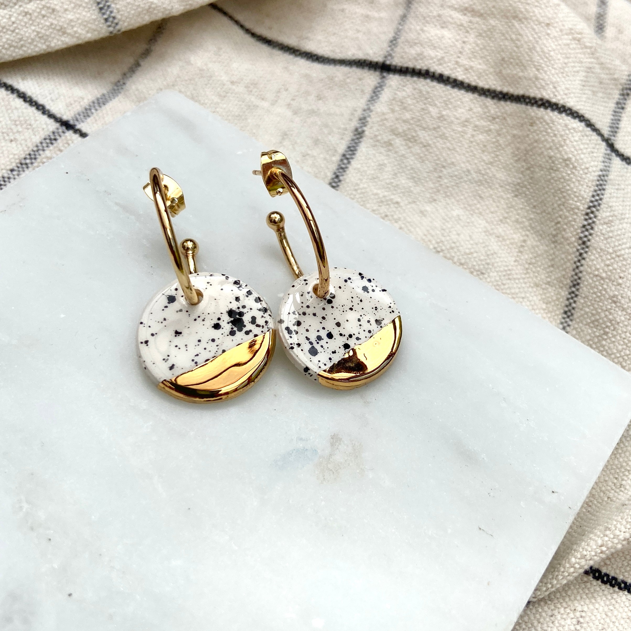 NEW *LIMITED availability* Ceramic Spotty Circle Charm with Hoops (cho ...